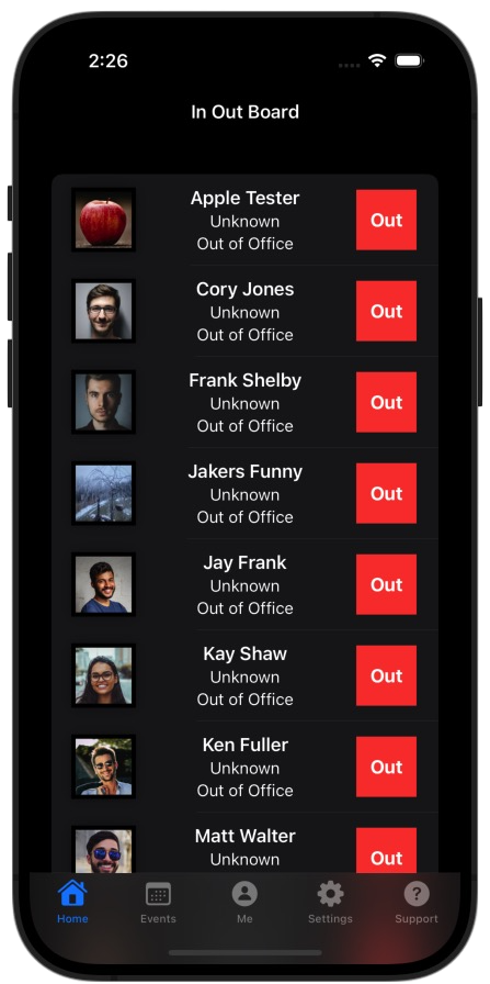 In/Out Board App – Employee Status Board. Track employee In/Out Status ...